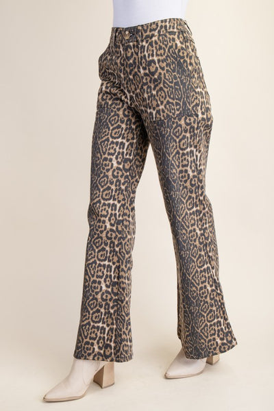 Leopard Print Flare Jeans Leopard - Southern Fashion Boutique Bliss