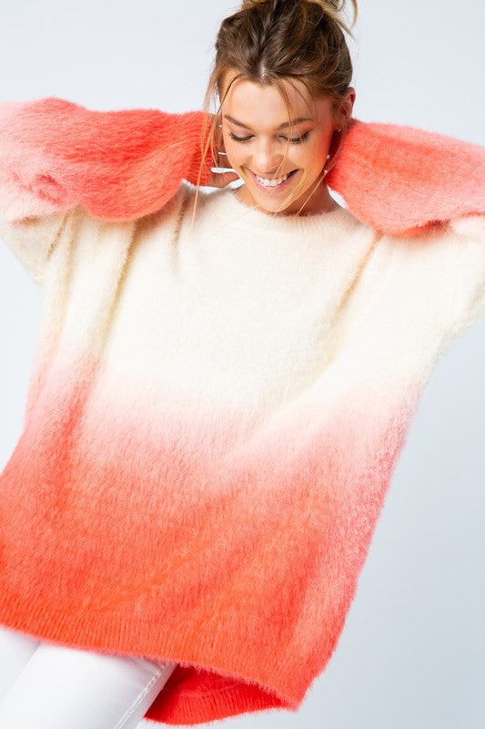 Dip Dye Oversized Sweater Pink - Southern Fashion Boutique Bliss